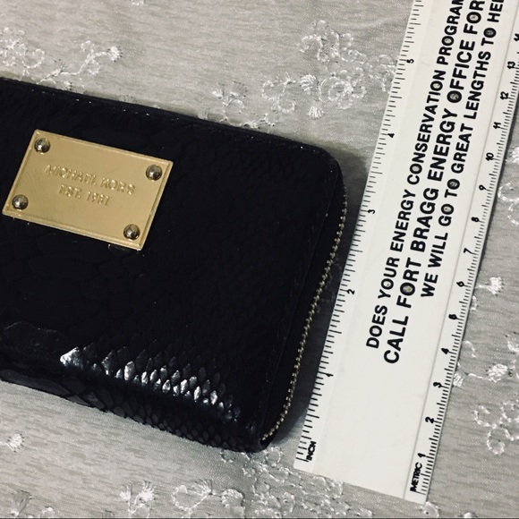 MICHAEL Michael Kors | Bags | Michael Kors Python Zip Around Wallet Euc ...